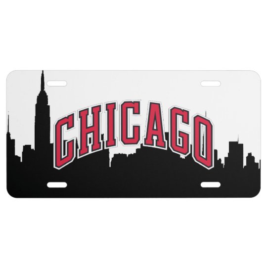 Chicago Cityscape Aluminum License Plate | Zazzle.com