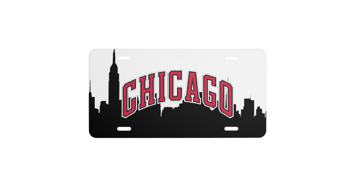 Chicago Cityscape Aluminum License Plate | Zazzle