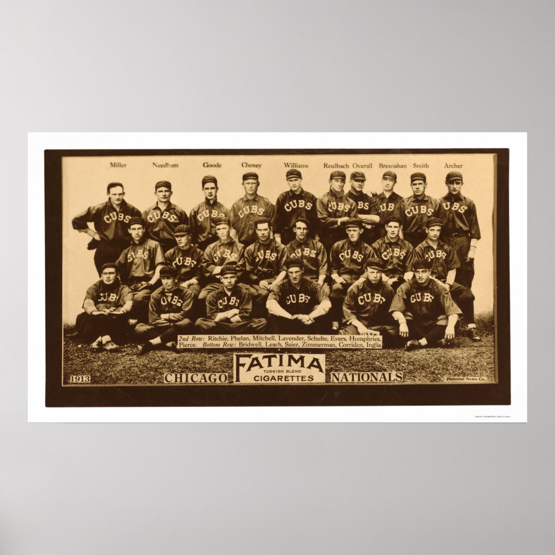 Chicago Cubs Baseball 1913 Poster | Zazzle