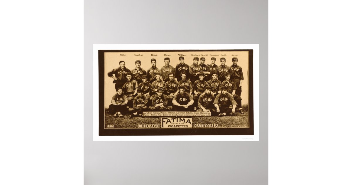 Chicago Cubs Baseball 1913 Poster | Zazzle