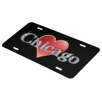 Chicago Faux-"Diamond" Bling License Plate | Zazzle