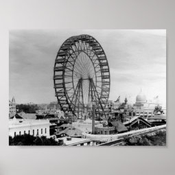 Chicago Ferris Wheel – 1893 Columbian Exposition Poster | Zazzle