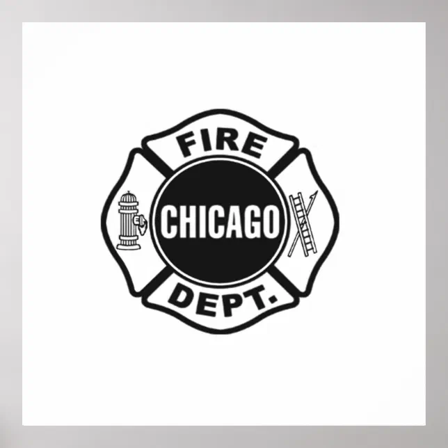 Chicago Fire Dept Black Logo Poster | Zazzle