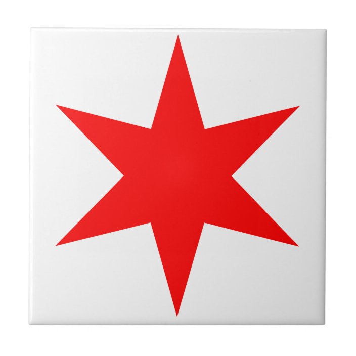 Chicago Flag 6-Pointed Star Ceramic Tile | Zazzle.com