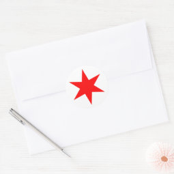 Chicago Flag 6-Pointed Star Classic Round Sticker | Zazzle