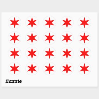 Chicago Flag 6-Pointed Star Classic Round Sticker | Zazzle