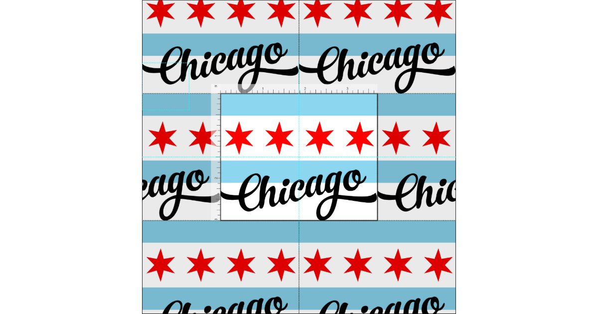 Chicago Flag Custom Cotton Pattern Design Yard Ret Fabric | Zazzle