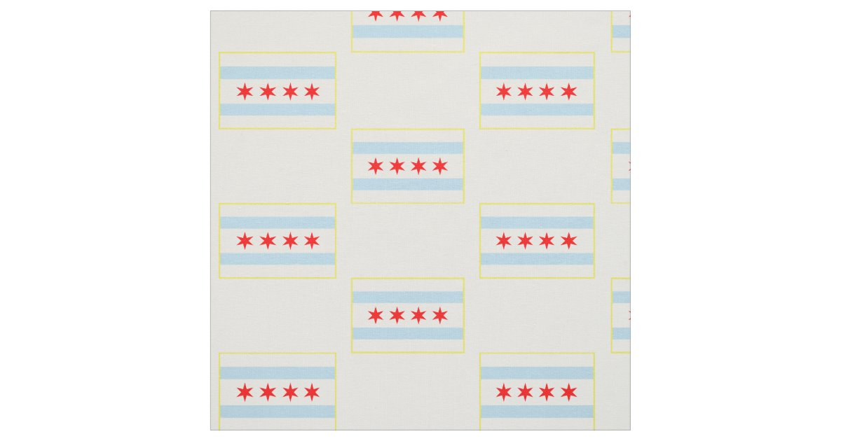 Chicago Flag Pattern Fabric | Zazzle