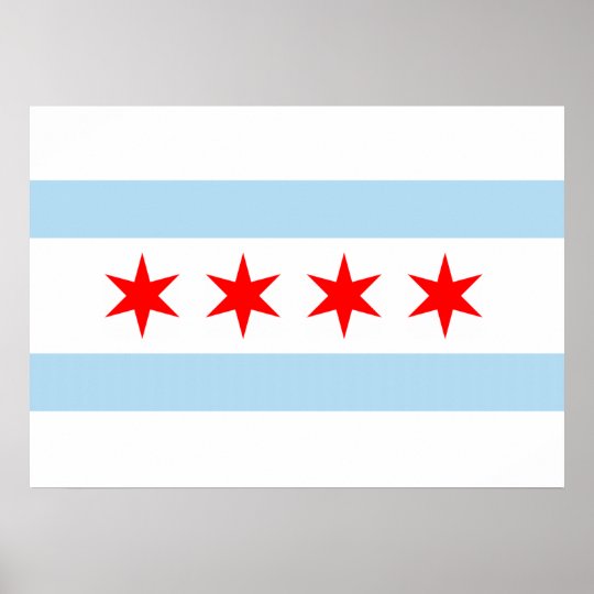 Chicago Flag Poster | Zazzle.com