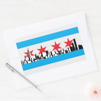 Chicago Flag Rectangular Sticker | Zazzle