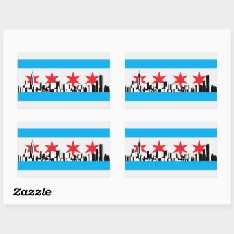 Chicago Flag Rectangular Sticker | Zazzle