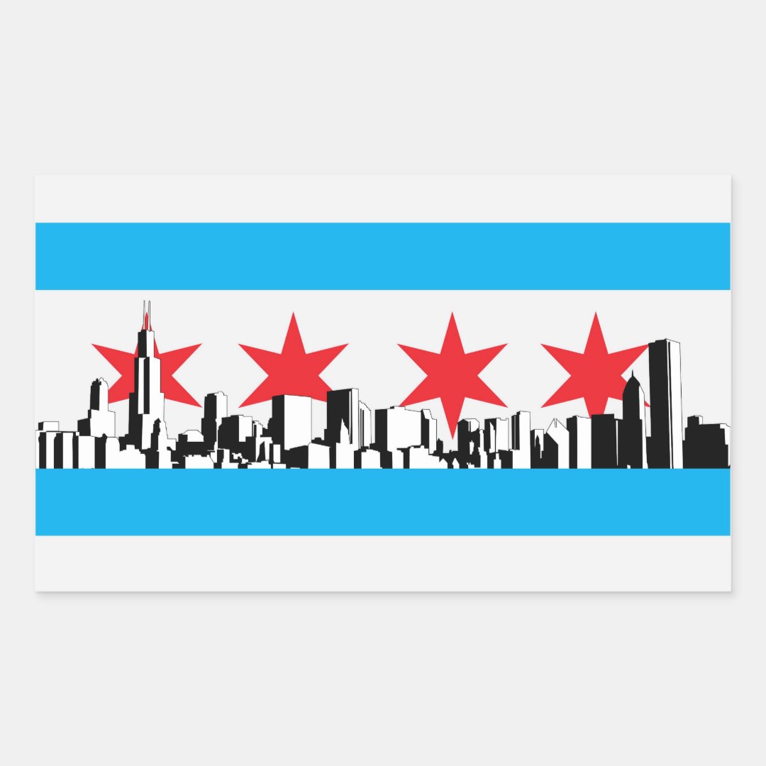Chicago Flag Rectangular Sticker | Zazzle