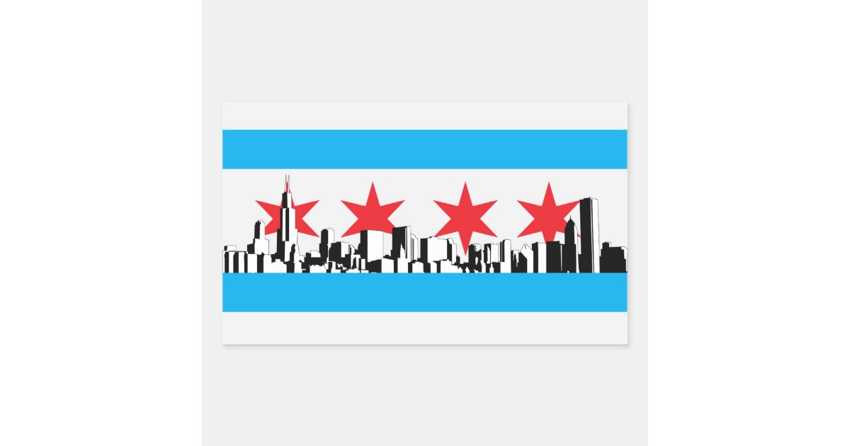 Chicago Flag Rectangular Sticker | Zazzle