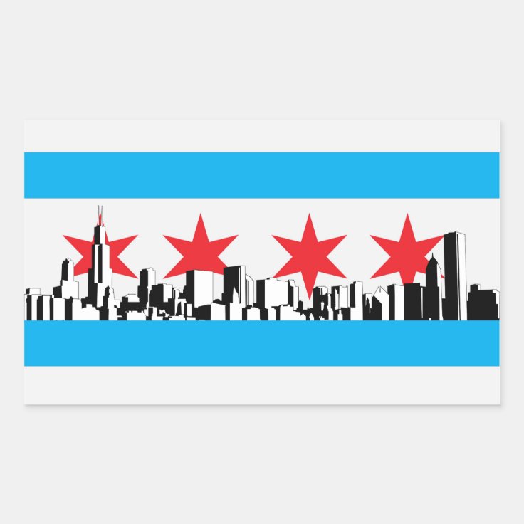 Chicago Flag Rectangular Sticker | Zazzle
