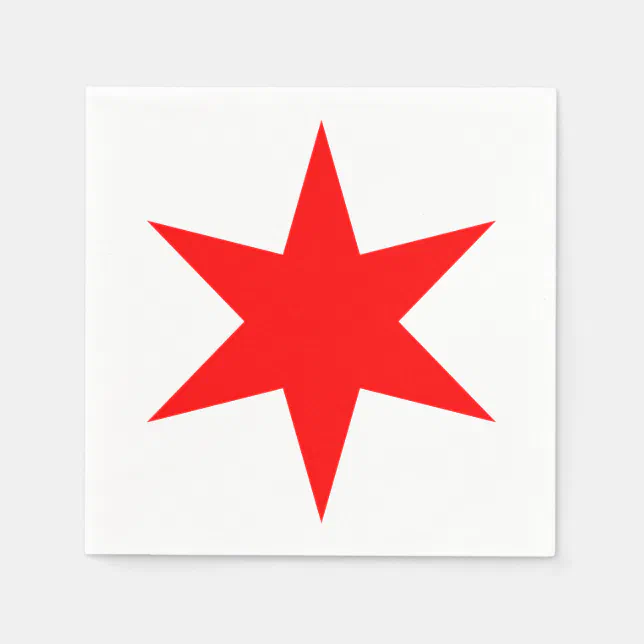 Chicago Flag Red 6-Pointed Star Napkins | Zazzle