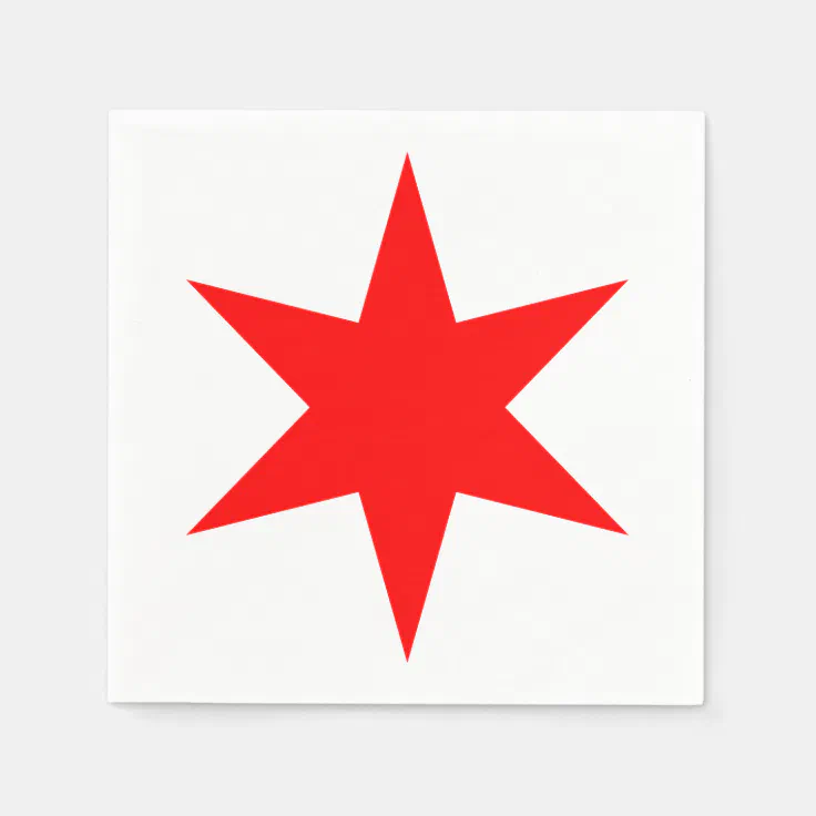 Chicago Flag Red 6-Pointed Star Napkins | Zazzle