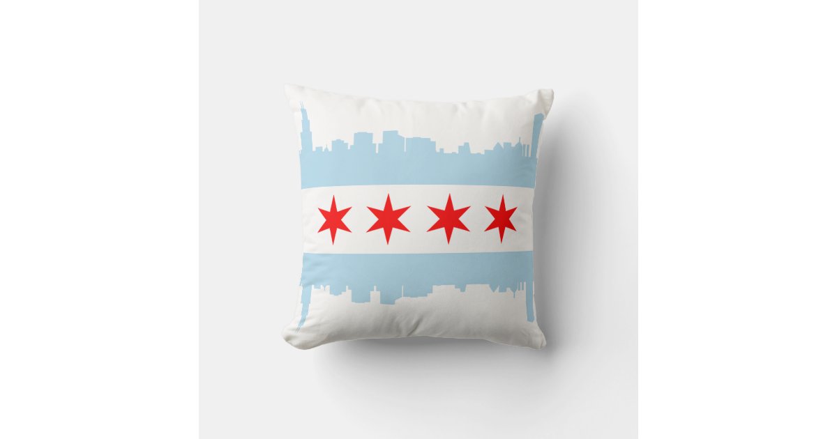Chicago Flag Skyline American MoJo Pillow | Zazzle