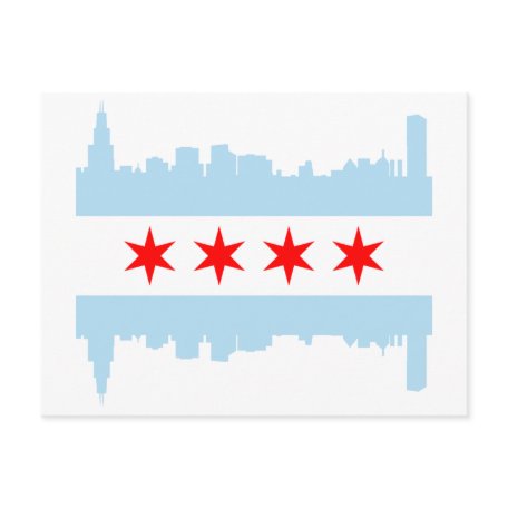 Chicago Flag Skyline Pattern Fabric | Zazzle.com