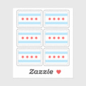 Chicago flag stickers, set of six sticker | Zazzle