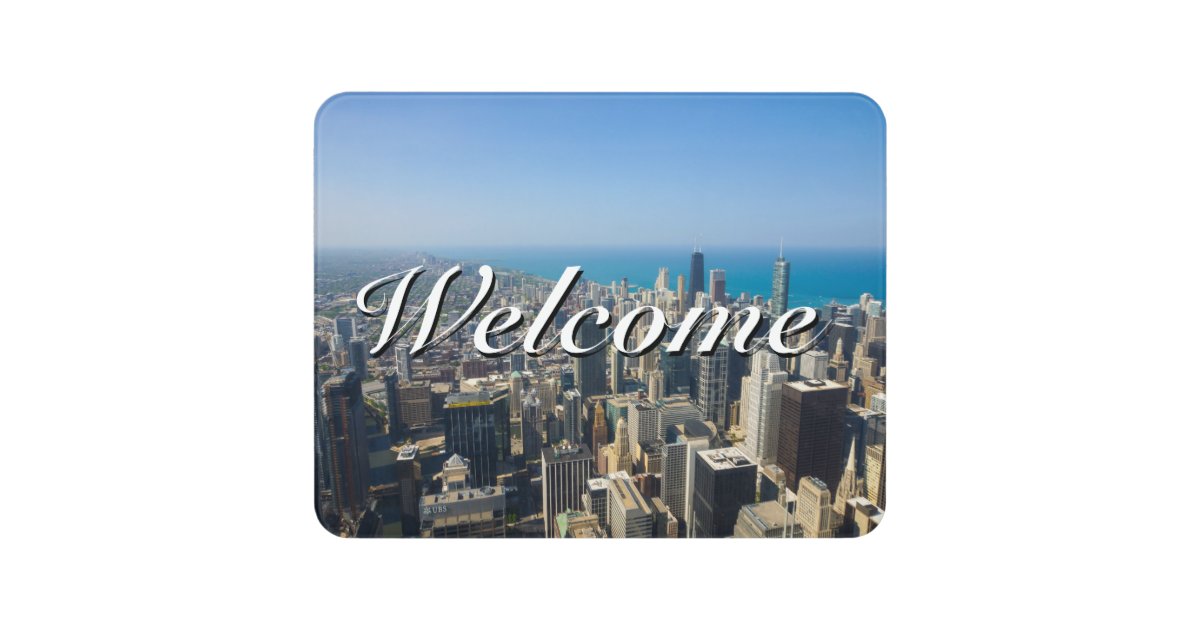 Chicago From Above Welcome Door Sign | Zazzle