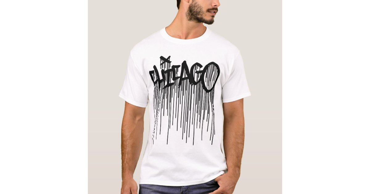 Chicago Graffiti T-Shirt with Drips | Zazzle