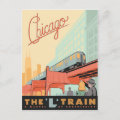 Chicago, IL - 'L' Train Postcard | Zazzle