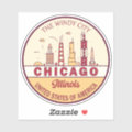 Chicago Illinois City Skyline Emblem Sticker | Zazzle