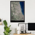 Chicago Illinois From Space Satellite Map Poster | Zazzle