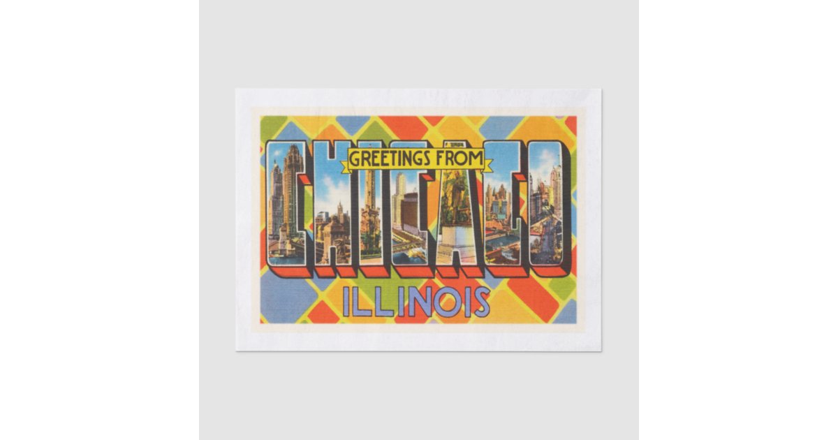 Chicago Illinois IL Old Vintage Travel Souvenir Tissue Paper | Zazzle