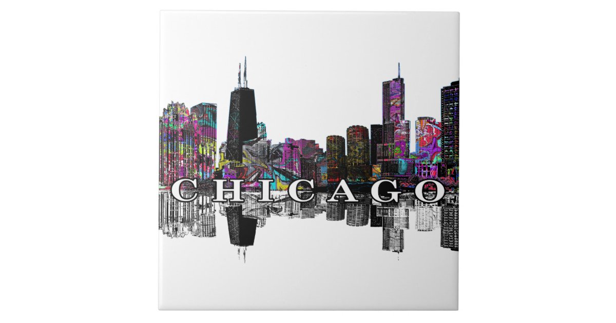 Chicago, Illinois in graffiti Ceramic Tile | Zazzle