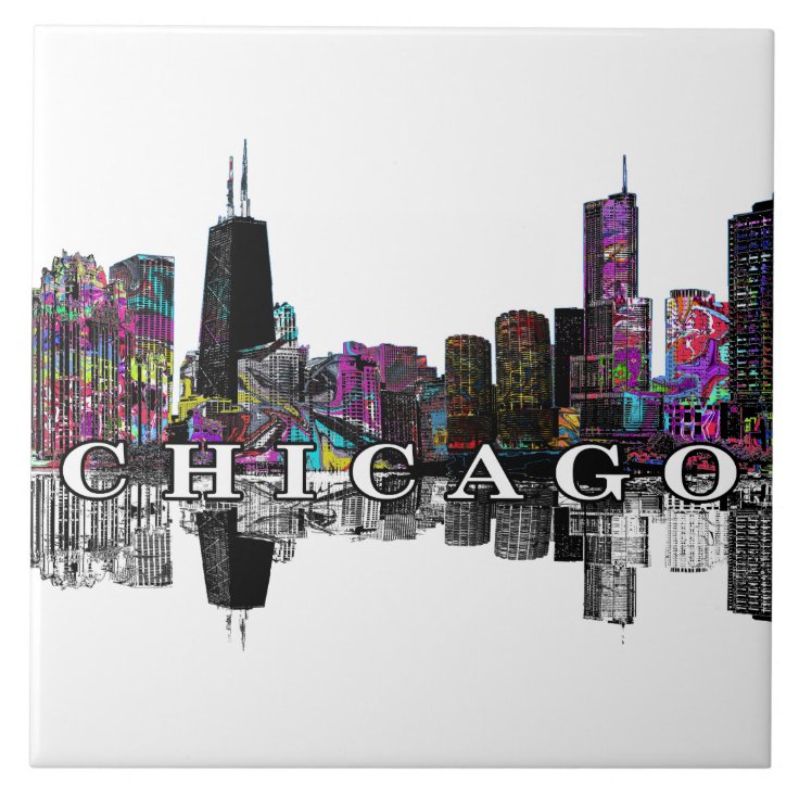 Chicago, Illinois in graffiti Ceramic Tile | Zazzle