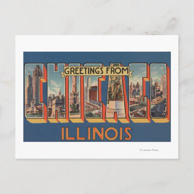 Chicago, Illinois - Large Letter Scenes 2 Postcard | Zazzle