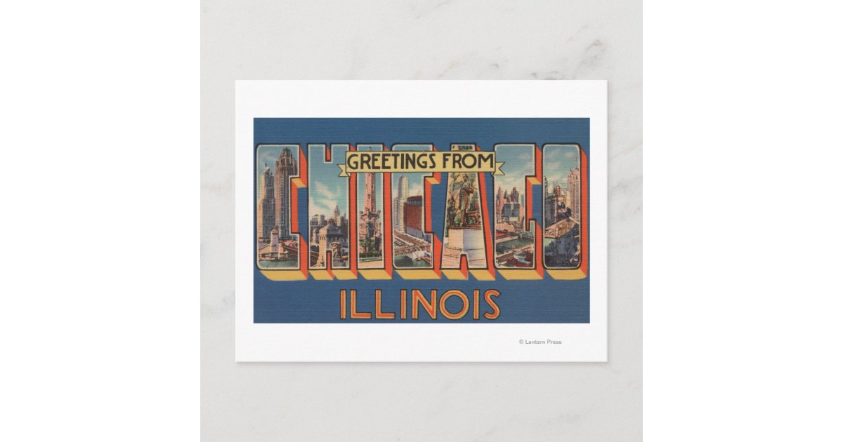 Chicago, Illinois - Large Letter Scenes 2 Postcard | Zazzle