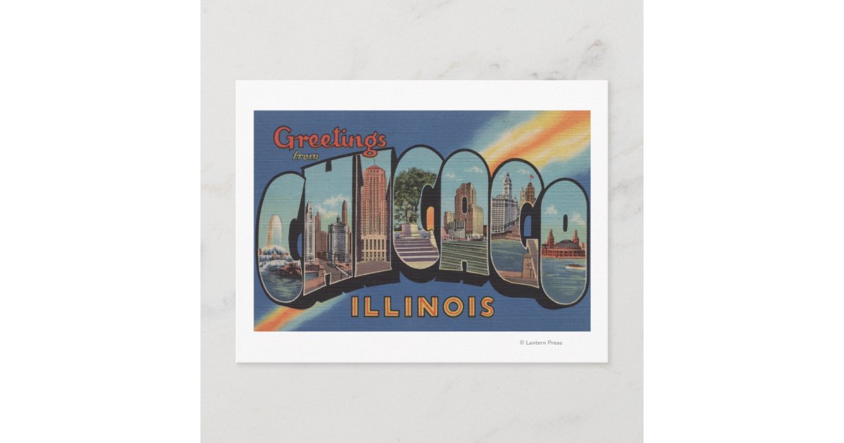 Chicago, Illinois - Large Letter Scenes Postcard | Zazzle