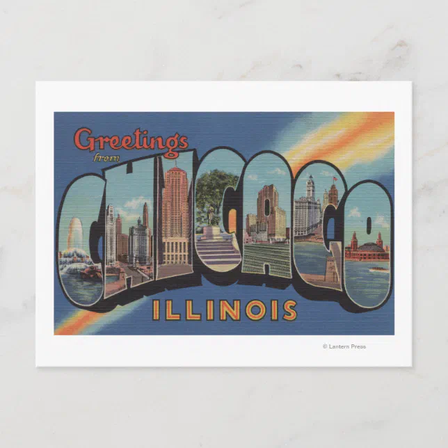 Chicago, Illinois - Large Letter Scenes Postcard | Zazzle