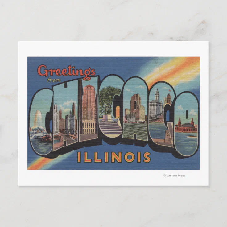 Chicago, Illinois - Large Letter Scenes Postcard | Zazzle