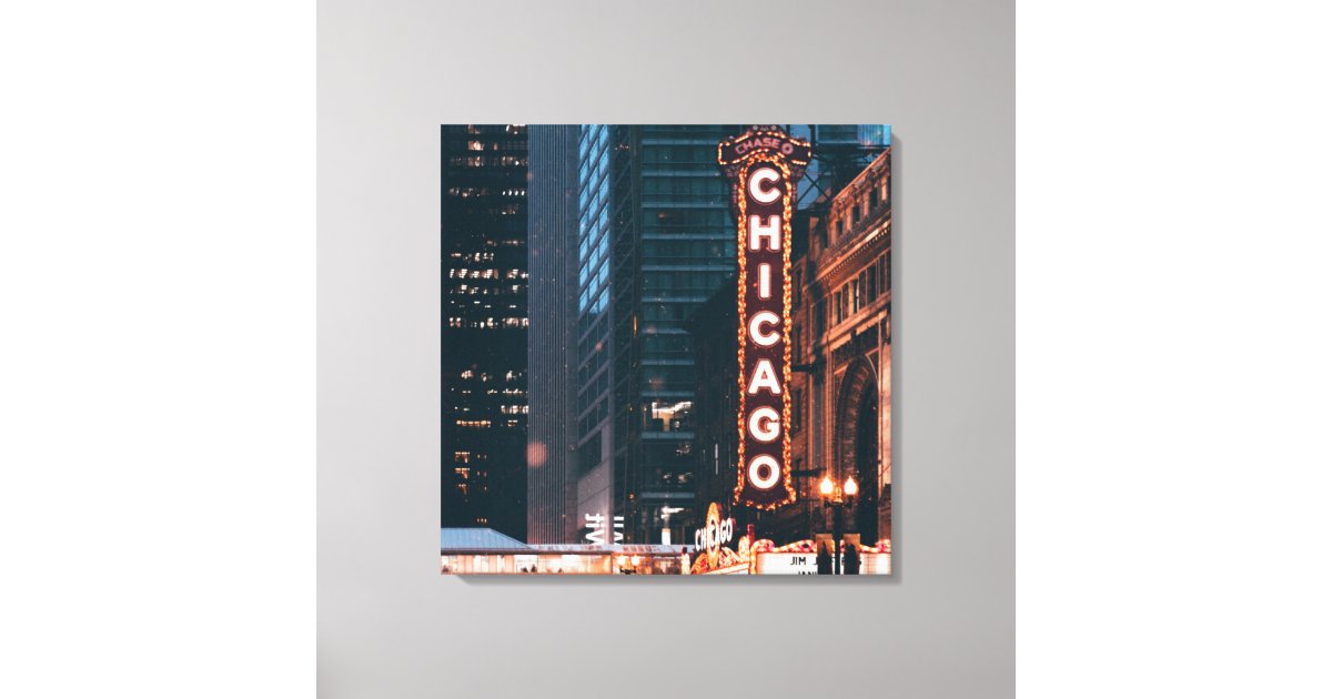 Chicago Illinois Neon Sign At Night | Zazzle