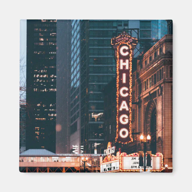 Chicago Illinois Neon Sign At Night Magnet | Zazzle