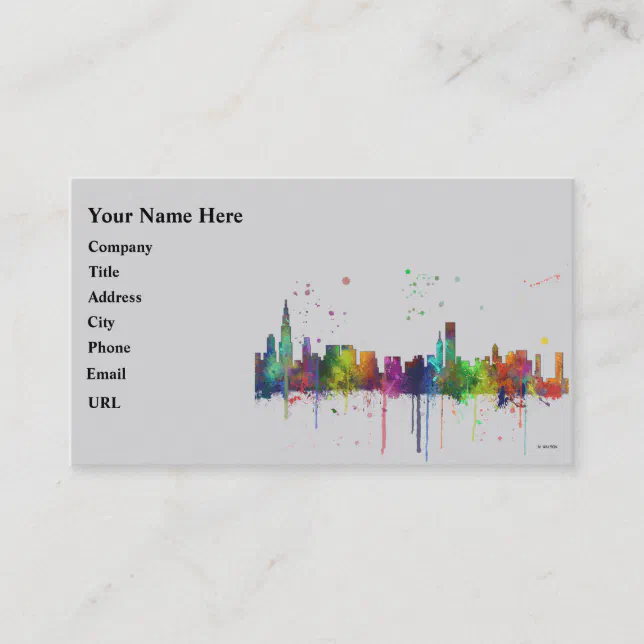 CHICAGO, ILLINOIS SKYLINE BUSINESS CARD | Zazzle