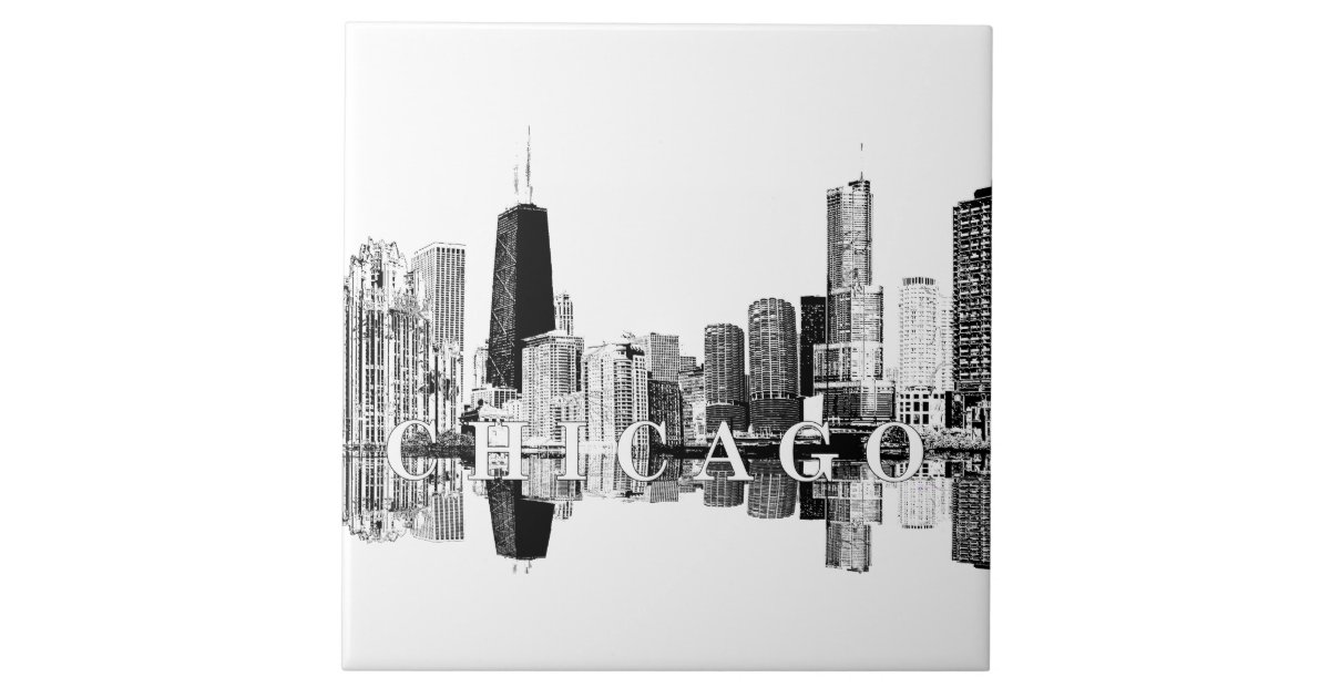 Chicago, Illinois skyline Ceramic Tile | Zazzle