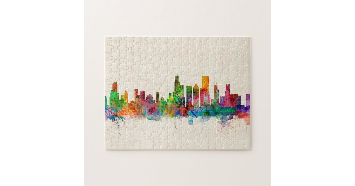 Chicago Illinois Skyline Cityscape Jigsaw Puzzle | Zazzle