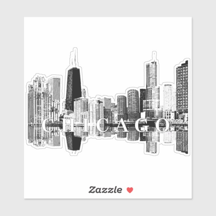 Chicago, Illinois skyline Sticker | Zazzle.com