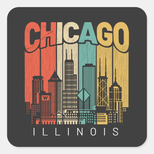 Chicago Illinois Square Sticker | Zazzle