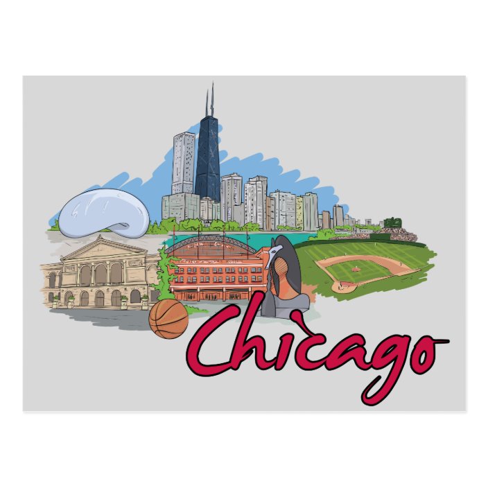 Chicago, Illinois US Famous City Postcard | Zazzle.com