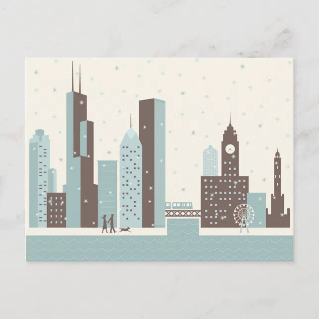 Chicago in Winter Postcard | Zazzle