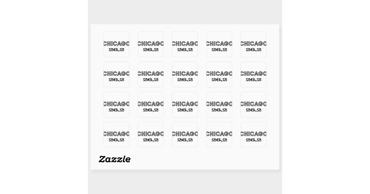 chicago marathon square sticker | Zazzle
