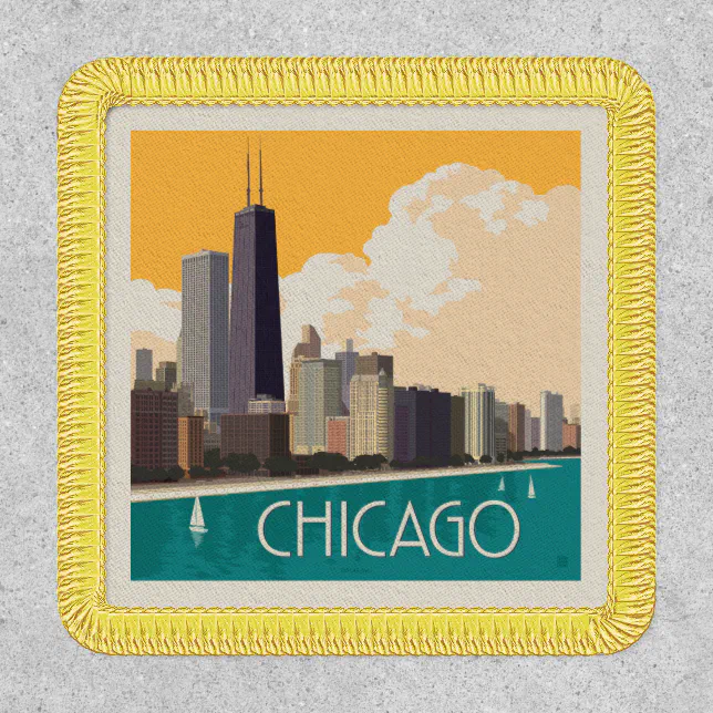 Chicago | Modern Skyline Patch | Zazzle