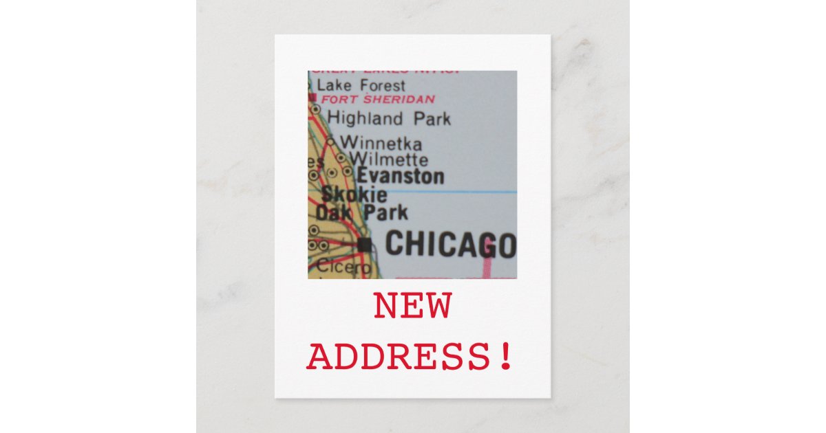 Chicago New Address announcement | Zazzle