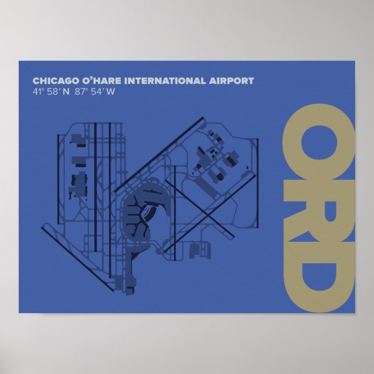 Chicago O'Hare Airport (ORD) Diagram Poster | Zazzle