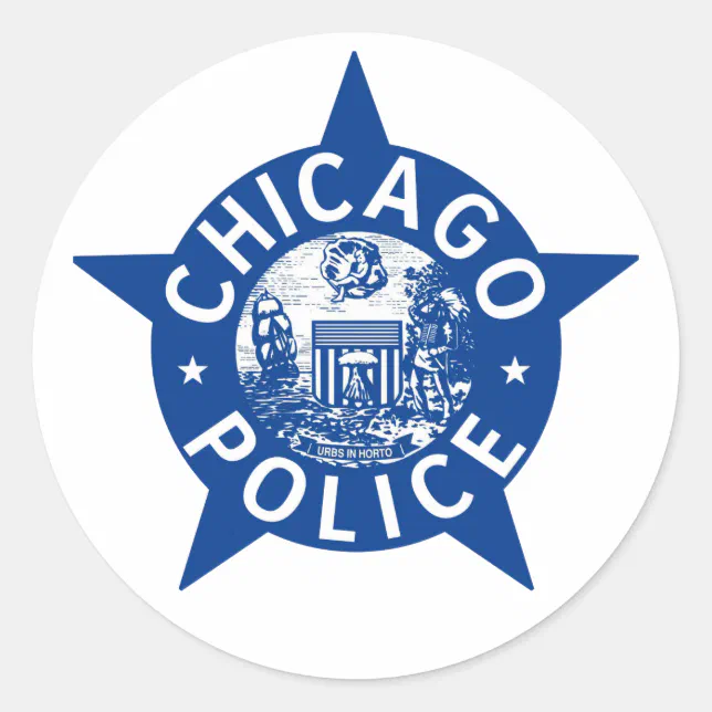 Chicago Police VINTAGE STAR Classic Round Sticker | Zazzle
